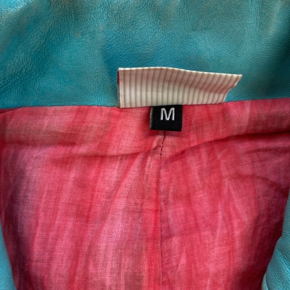 Guru | Jackets & Coats | Guru Turquoise Leather Jacket | Poshmark